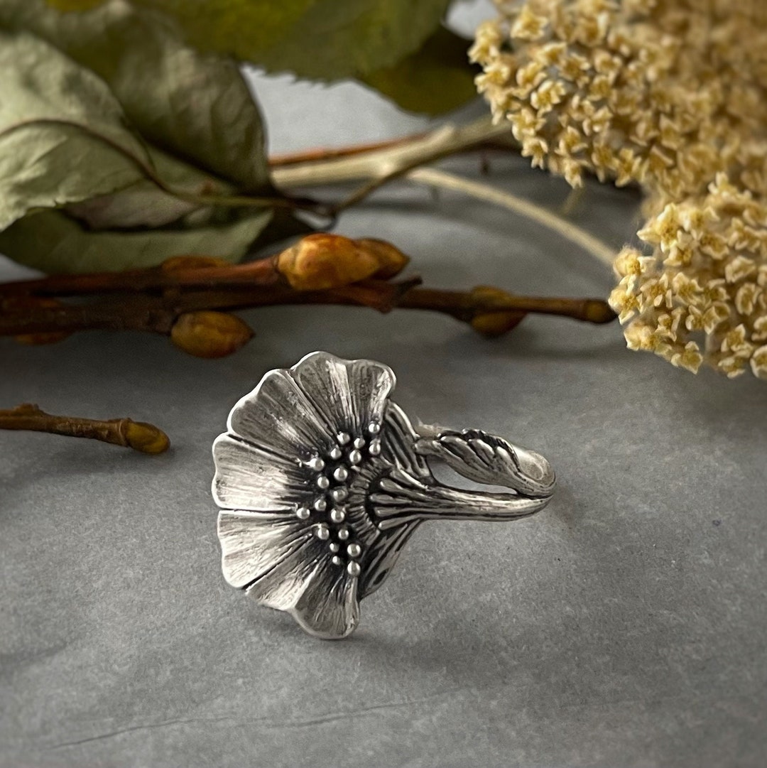 Folk Flower Ring | Boho Ring | Art Nouveau Ring | Flower Ring ...