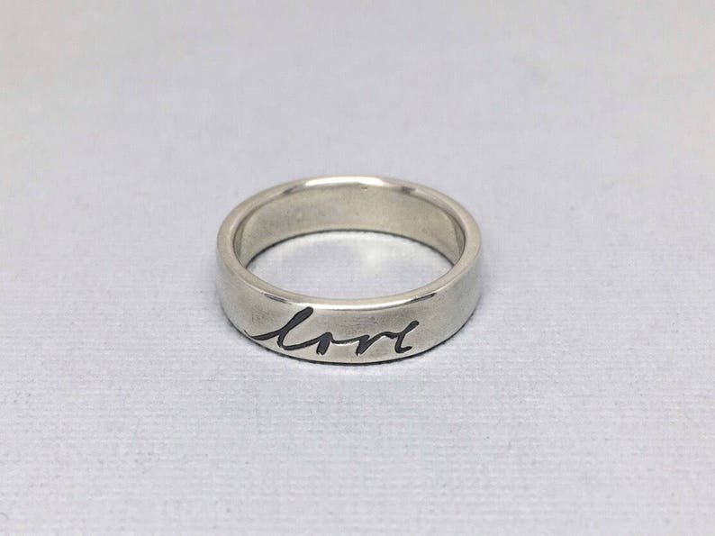 Handwriting Wedding Ring | Personalized Ring | Remembrance Ring ...