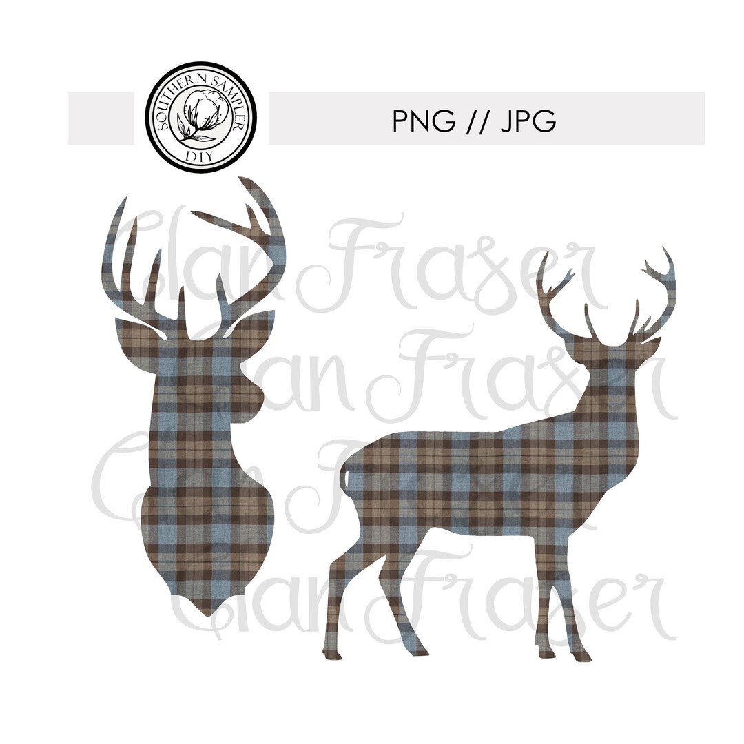 Clan Fraser Outlander Tartan Plaid Stag Deer Scottish Digital File ...