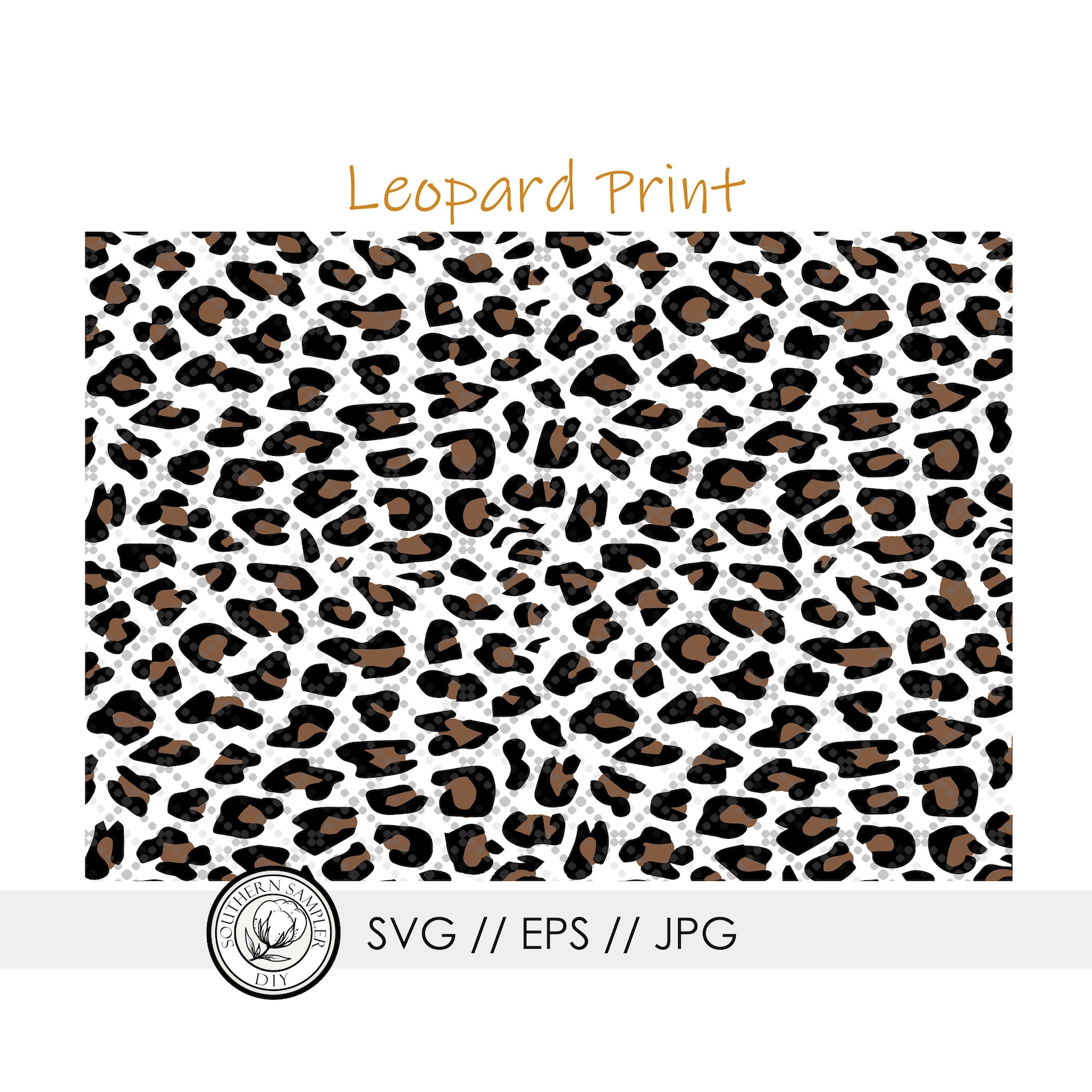 Leopard Print SVG jpg eps Digital Wallpaper / White | Etsy
