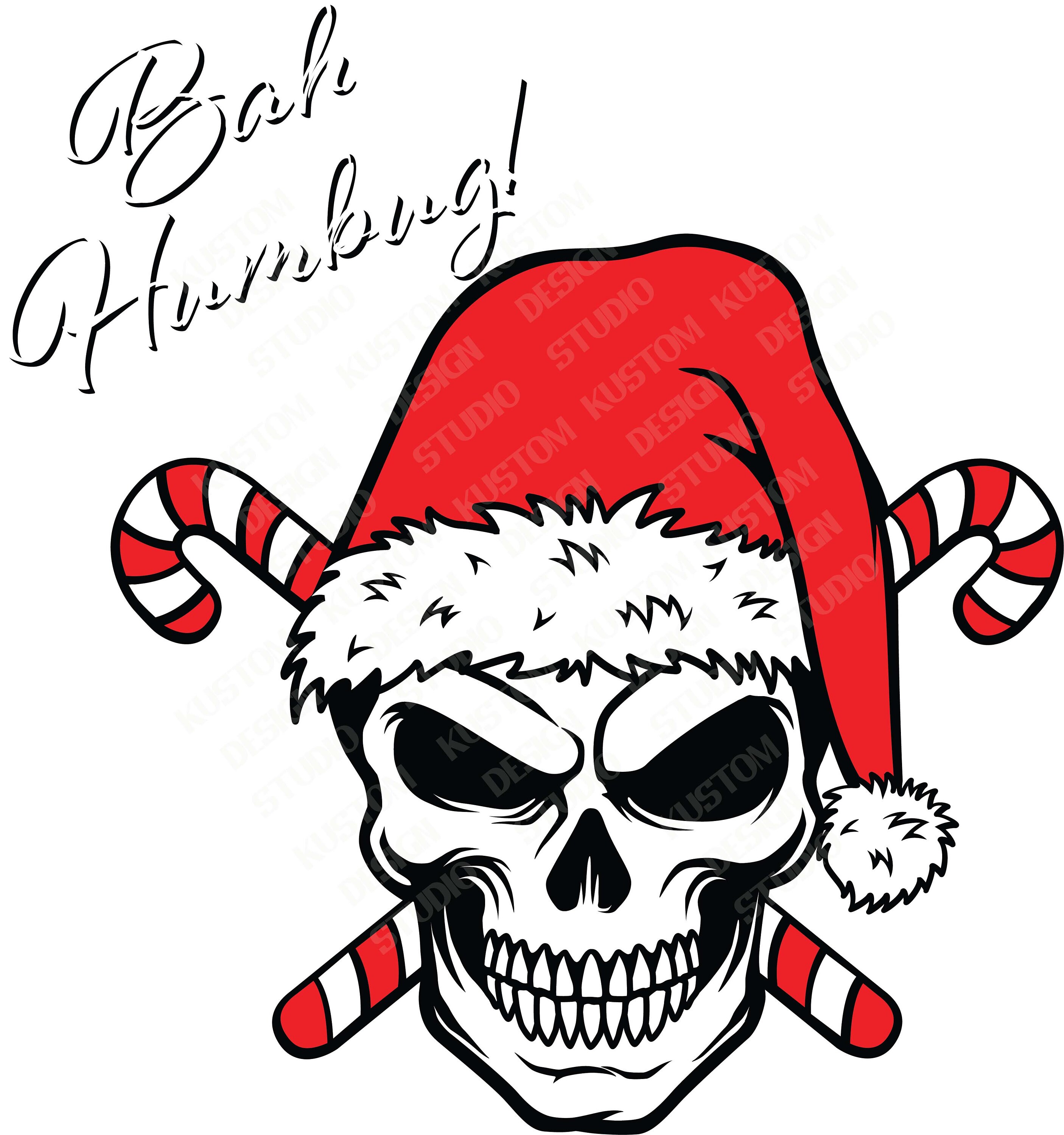 Skull With Santa Hat Bah Humbug, SVG, PNG, JPEG - Etsy