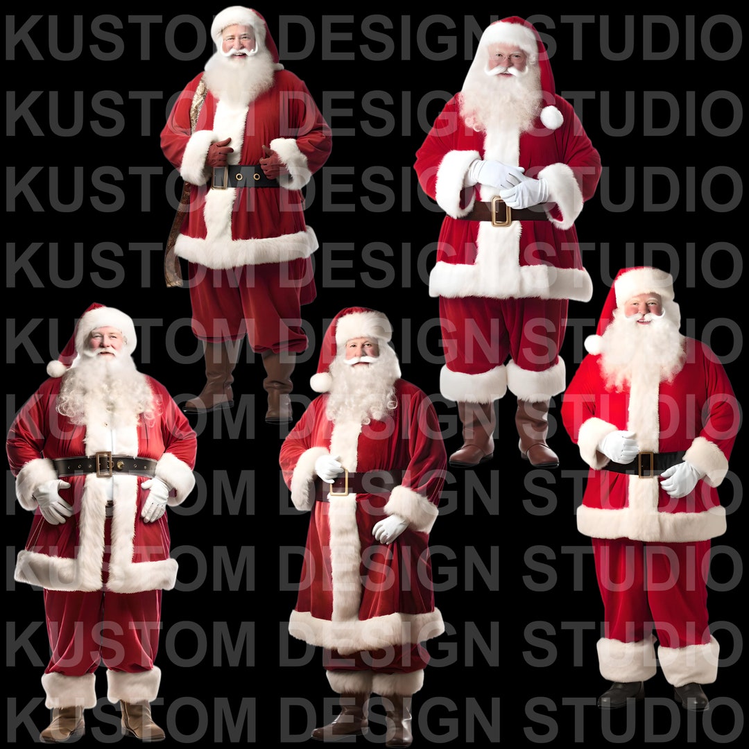 Vintage Santa, High Resolution, PNG, Sublimation 5 Separate Files ...