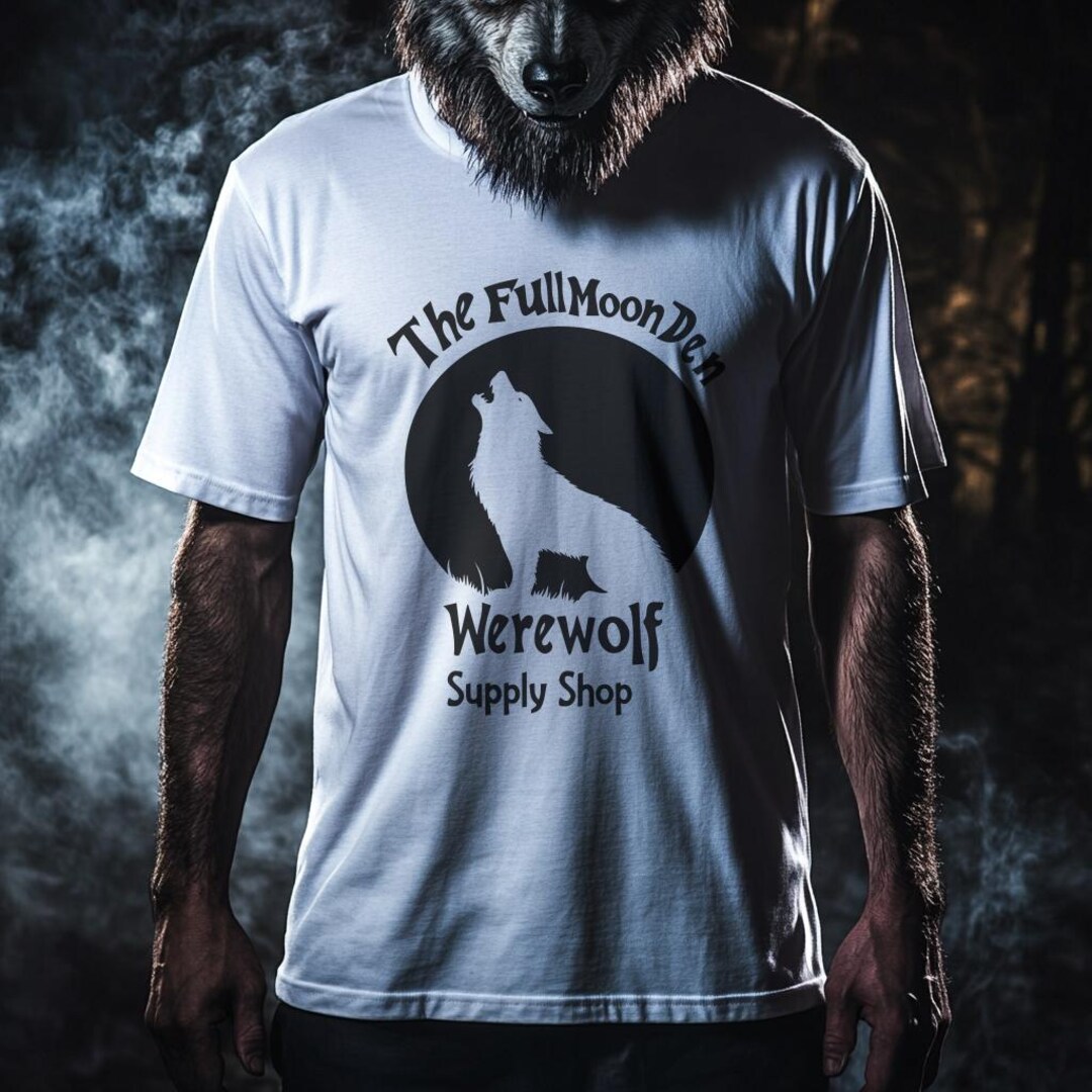 The Full Moon Den Werewolf Supply Shop Logo - Vector Image for Vinyl ...