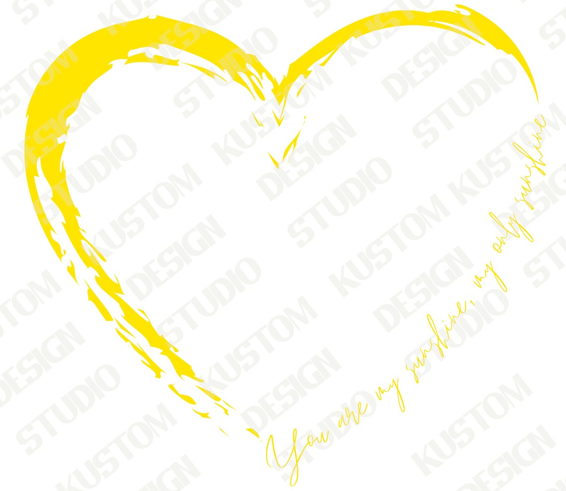 You Are My Sunshine Heart PNG, EPS, SVG - Etsy
