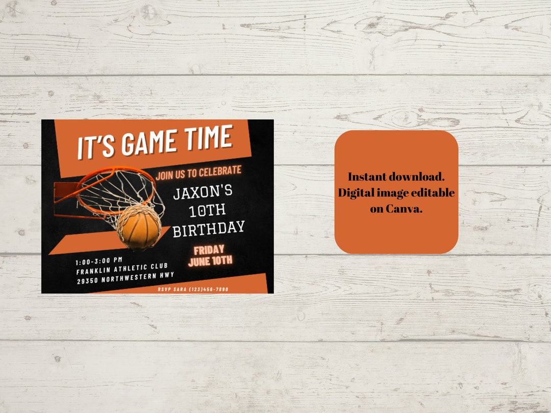 Basketball Birthday Theme Invite editable/printable - Etsy