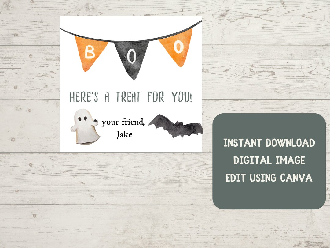 BOO Heres a Treat for You Halloween Classroom Favor Tags - Etsy