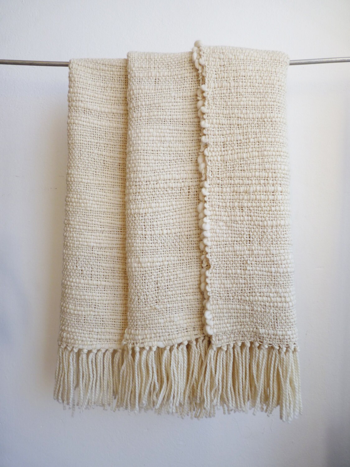 Merino Wool Chunky Throw Natural Organic Textured off White - Etsy UK