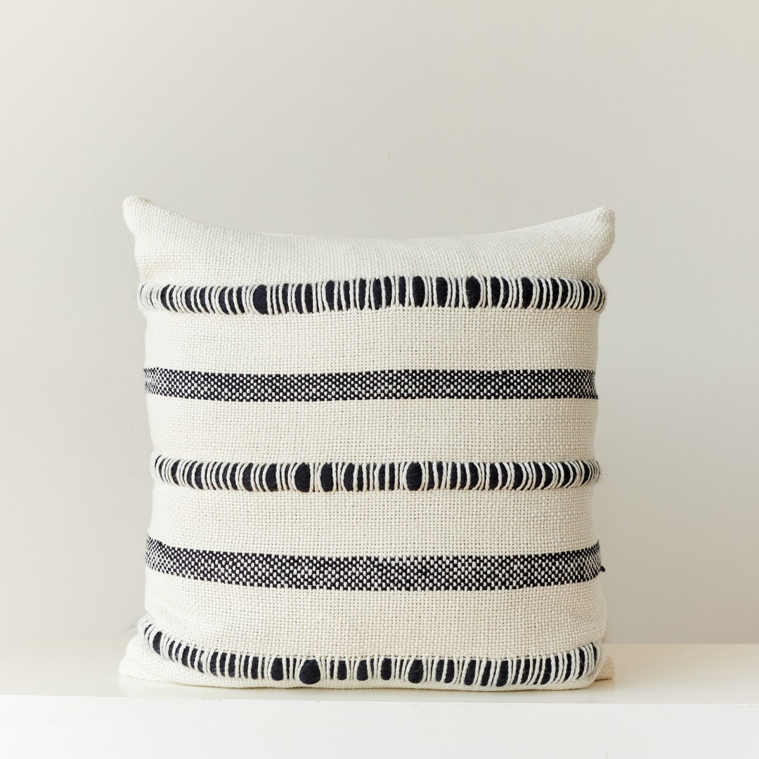 Color Block Texture: Cream and Black Handmade in Merino Wool - Etsy