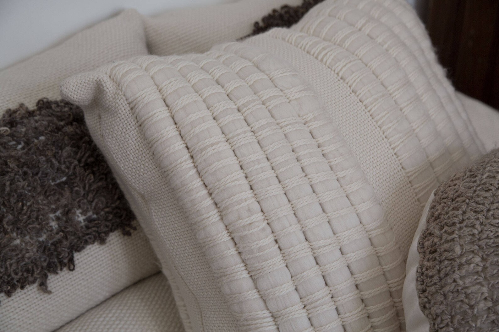 Home Decorative Throw Pillow Wool Woven Pillow Weave Cushion | Etsy