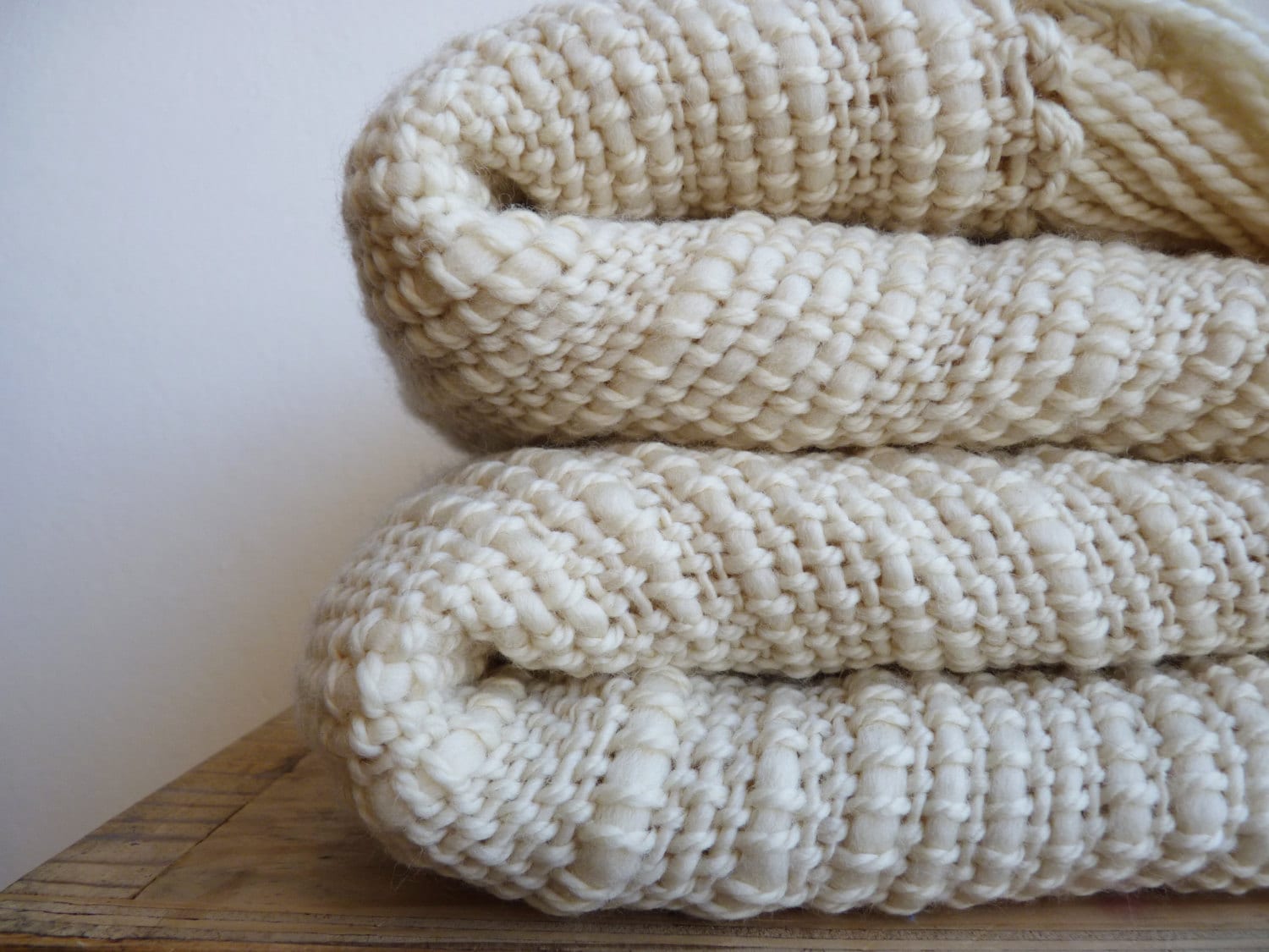 Merino Wool Chunky Throw Natural Organic Textured off White - Etsy UK