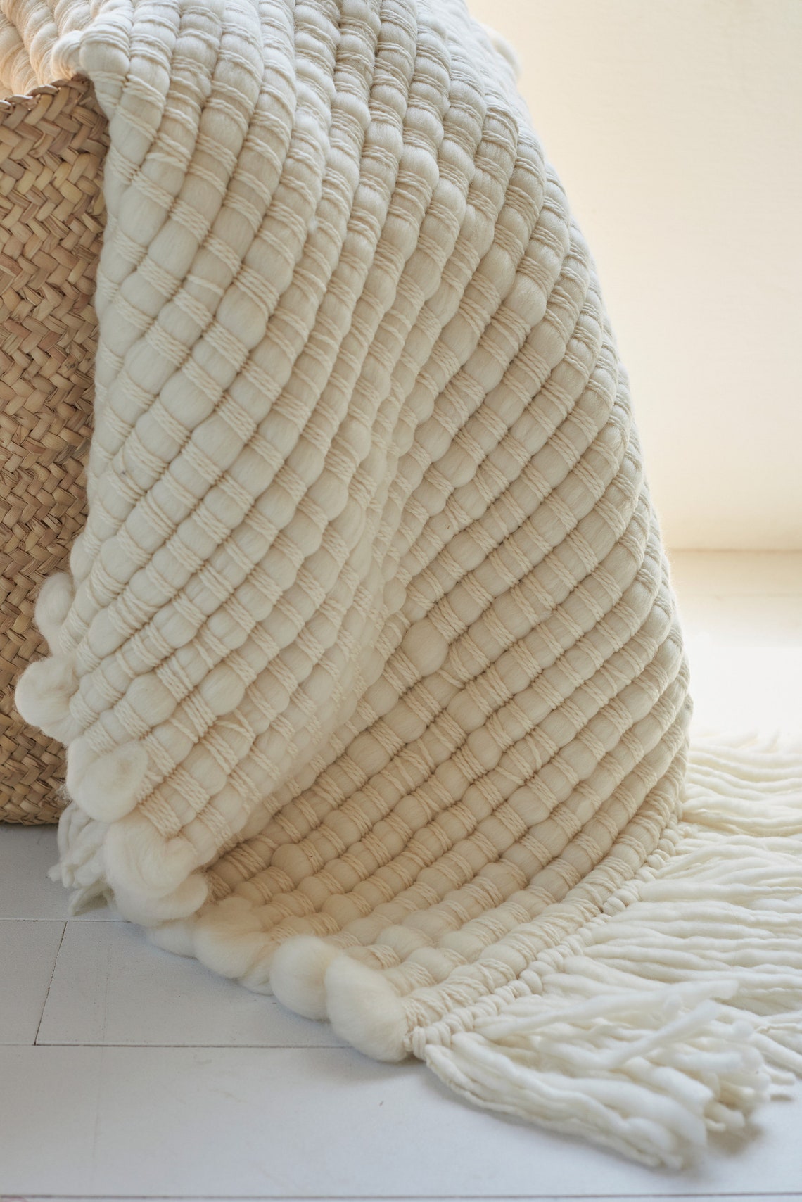 Super Chunky Woven Blanket Throw Large Chunky Blanket Thick - Etsy