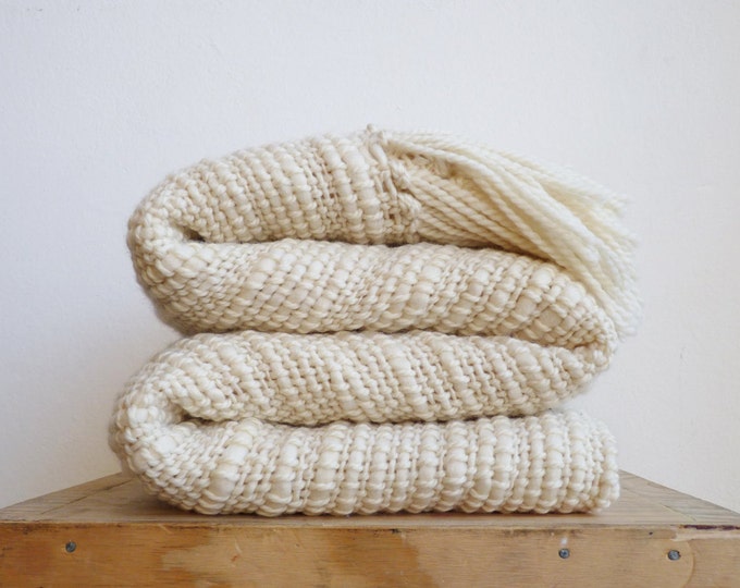 Handloom Organic Merino Wool Blankets and Cover by TexturableDecor