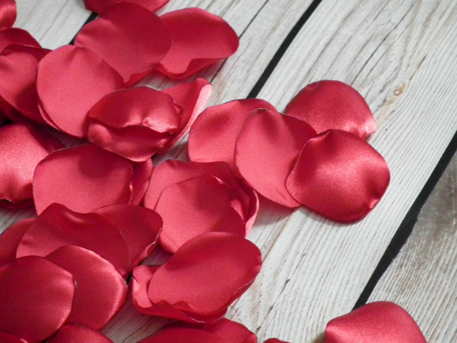 Red Satin Rose Petals Artificial Wedding Flower Petals Made - Etsy