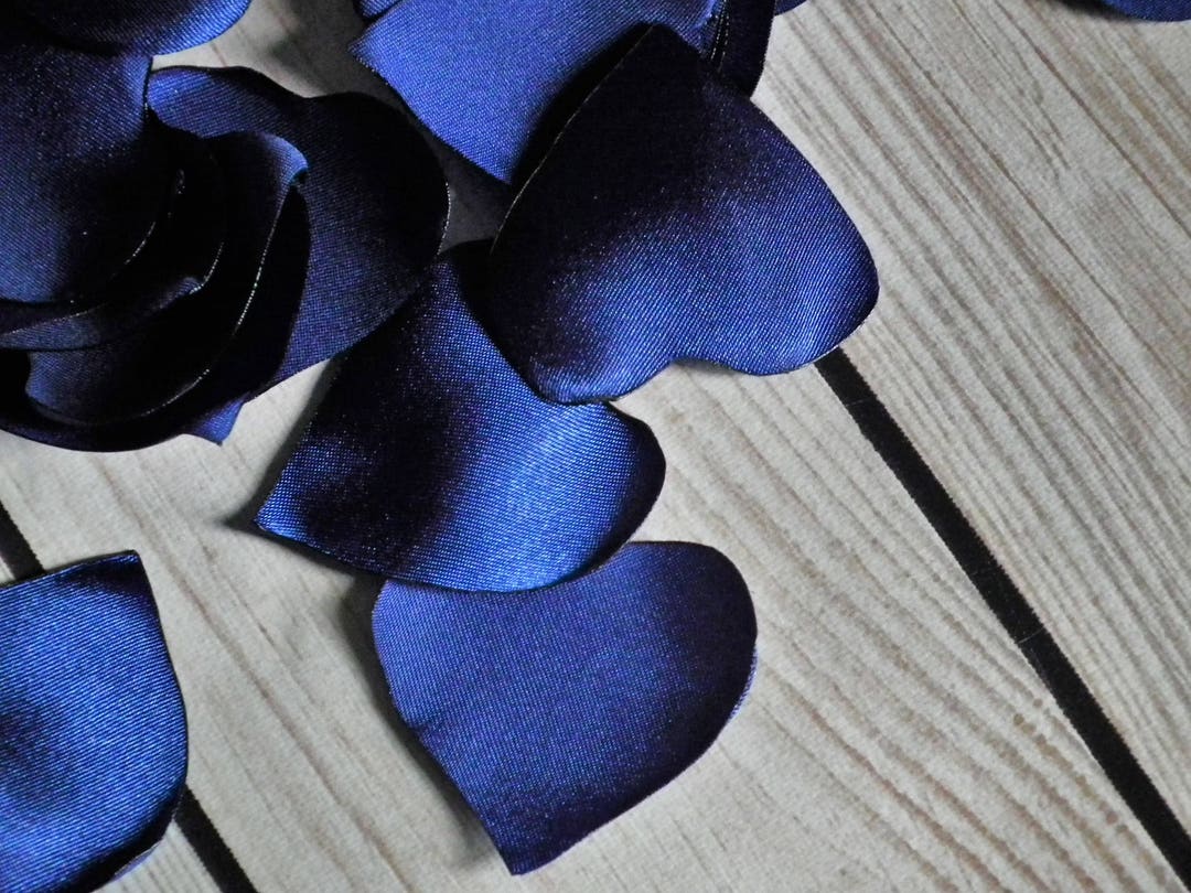Heart Shaped Royal Blue Satin Rose Petals, Artificial Flower Petals - Etsy