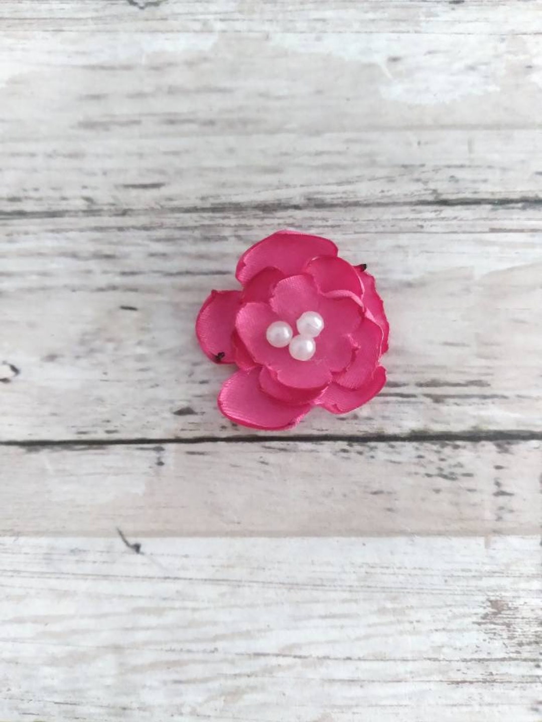 1 Inch Cherry Satin Flower Embellishments, Hot Pink Scrapbook ...