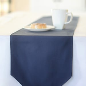 Short Solid Navy Table Runner, Dark Blue Bureau Scarf, Furniture Cover ...