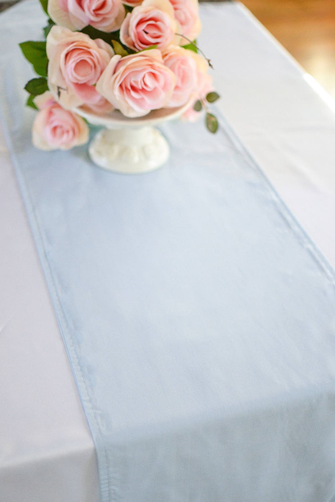 Sky Blue Table Runner for End Tables or Wedding Altar, Solid Blue ...