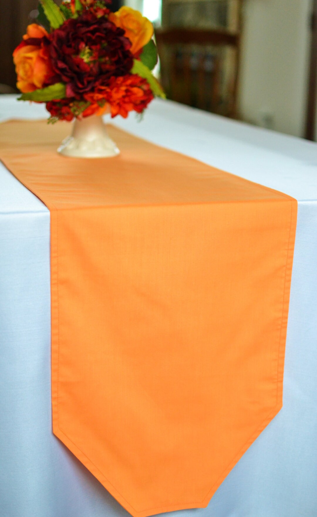 Solid Blazing Orange Table Runner, Bright Dining Room Decor - Etsy