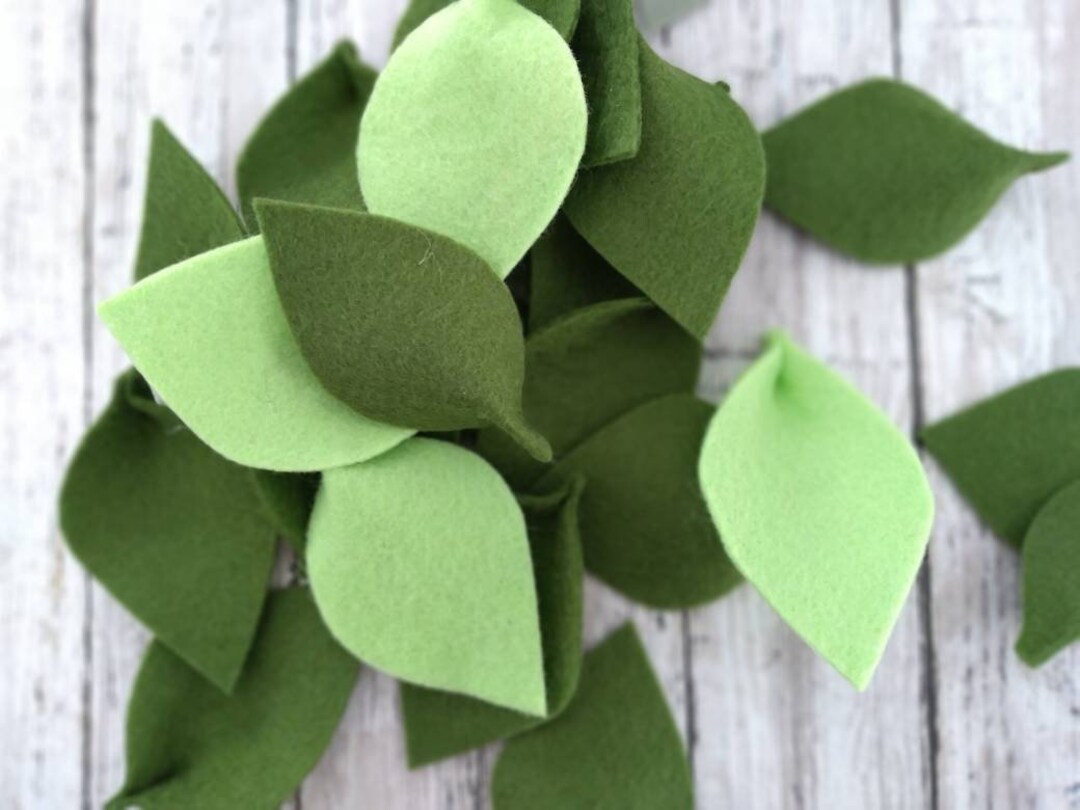 Fern and Grasshopper Wool Felt Leaves for Petal Toss, Flower Girl ...