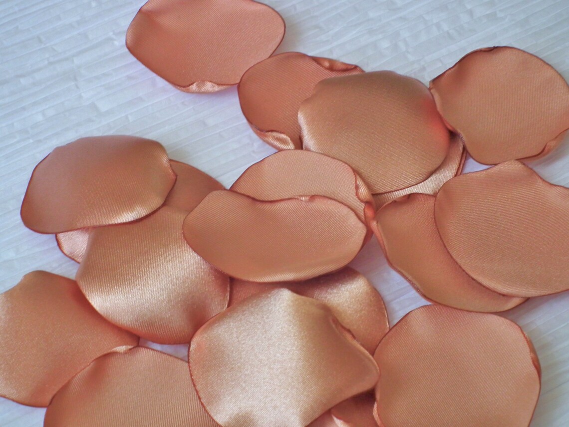 Rose Gold Colored Satin Rose Petals Artificial Flower Petals | Etsy