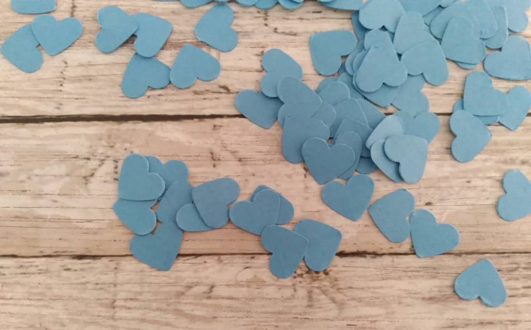 Light Blue Heart Confetti, 1/2 Inch Cardstock Paper Punches - Etsy