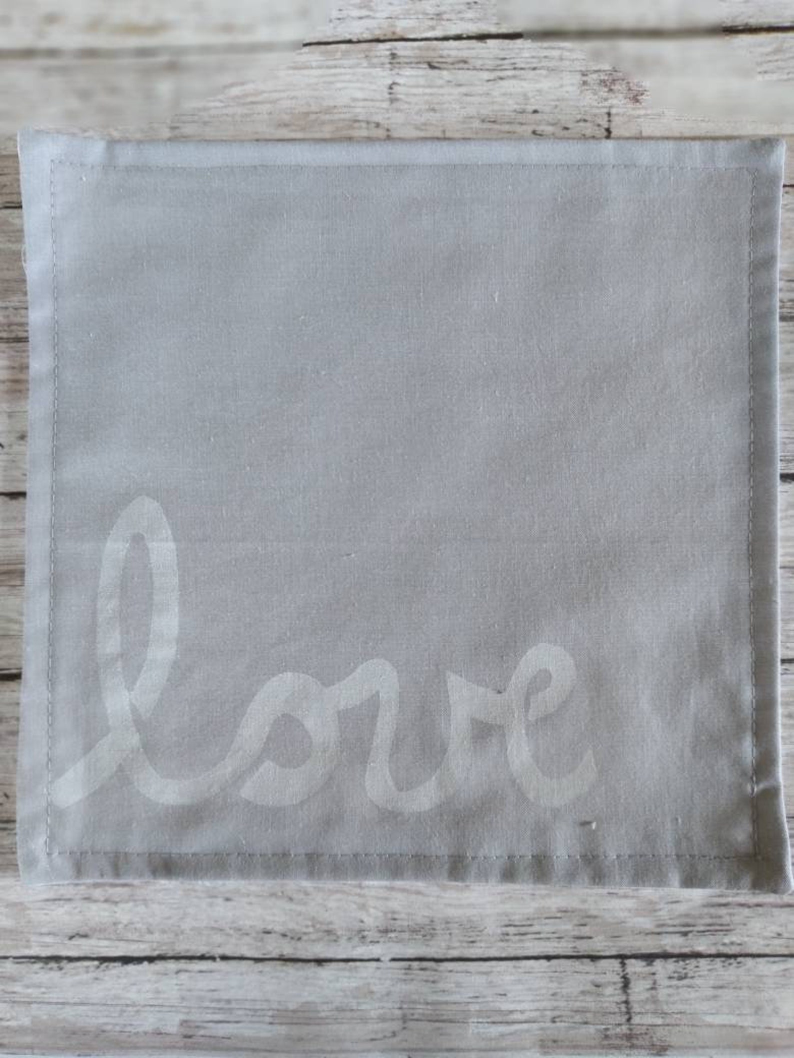 8 X 8 Inch Sage Cloth Napkin Hand Stenciled With the Word Love, Green ...