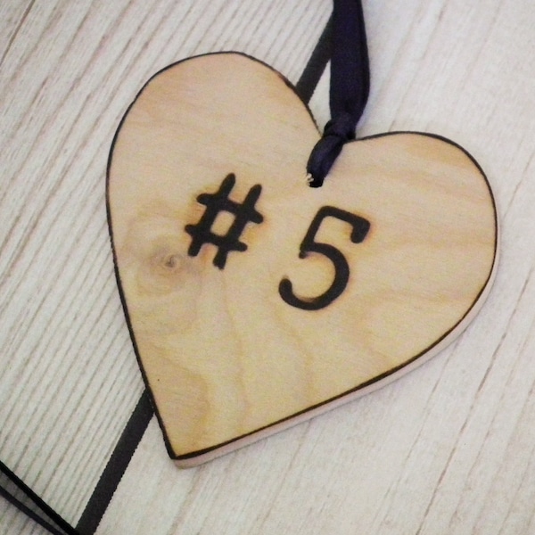 Heart Table Numbers - Etsy
