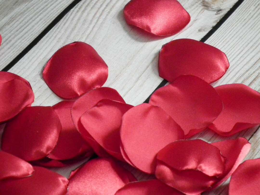 Red Satin Rose Petals, Artificial Wedding Flower Petals - Etsy