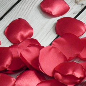 Red Satin Rose Petals, Artificial Wedding Flower Petals - Etsy