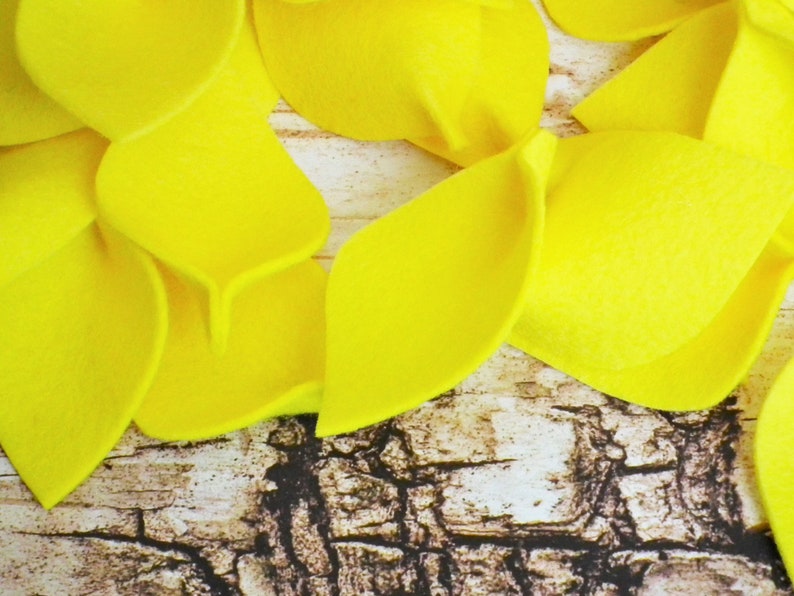 Bright Yellow Felt Leaves for Petal Toss 100% Merino Wool | Etsy