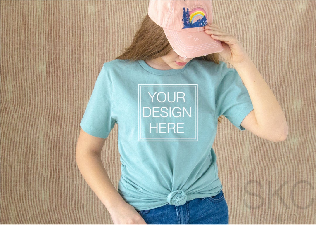 Bella Canvas Heather Dusty Blue Shirt Mockup Bella Canvas - Etsy