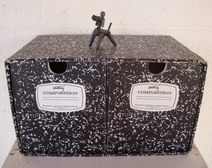 Black & White COMPOSITION Notebook STORAGE BOX With 2 Drawers - Etsy