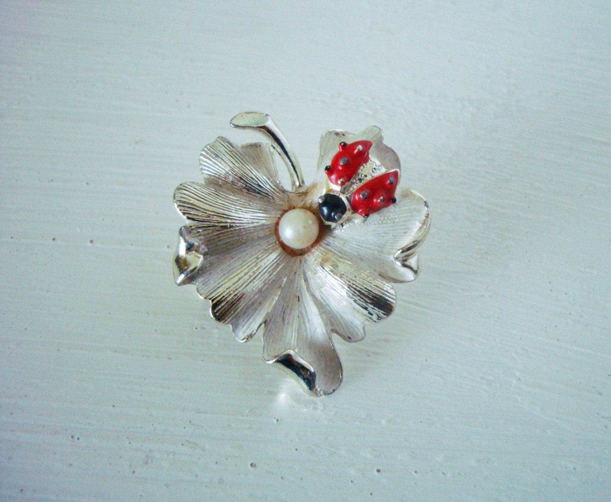 Mid Century BUG PINS 3 Vintage Lady Bug Leaf Beetle Insect Jewelry ...