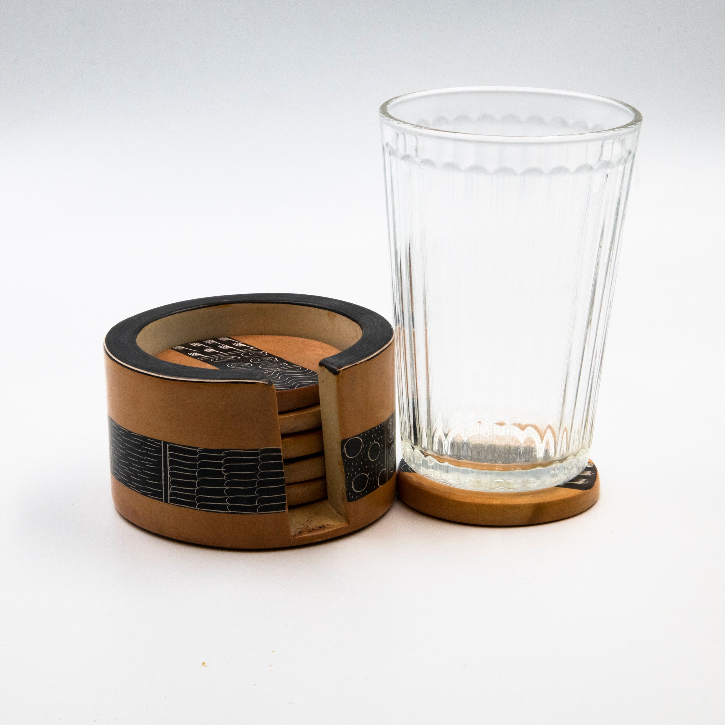 Handmade Soapstone Coasters With Storage Case, African Hand Curved ...