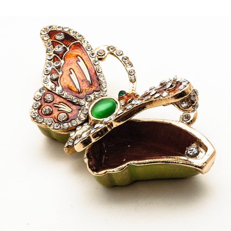 Vintage Butterfly Trinket Box Small Decorative Enameled and - Etsy