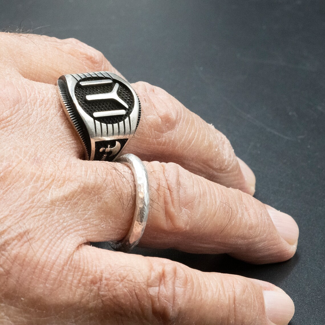 Vintage Sterling Silver Ottoman Men's Thumb Ring IYI - Etsy