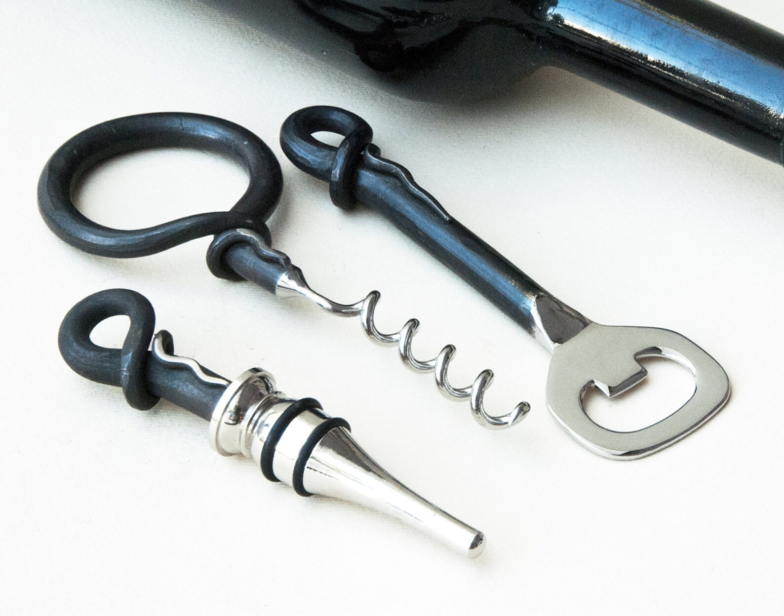 Wine Utensils Set of Three Bottle Opener Wine Bottle - Etsy