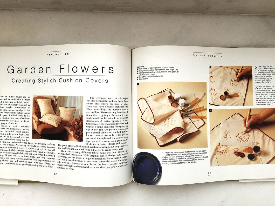 Vintage Book for Stencilling, Step-by-step Instructions, Make Easy ...
