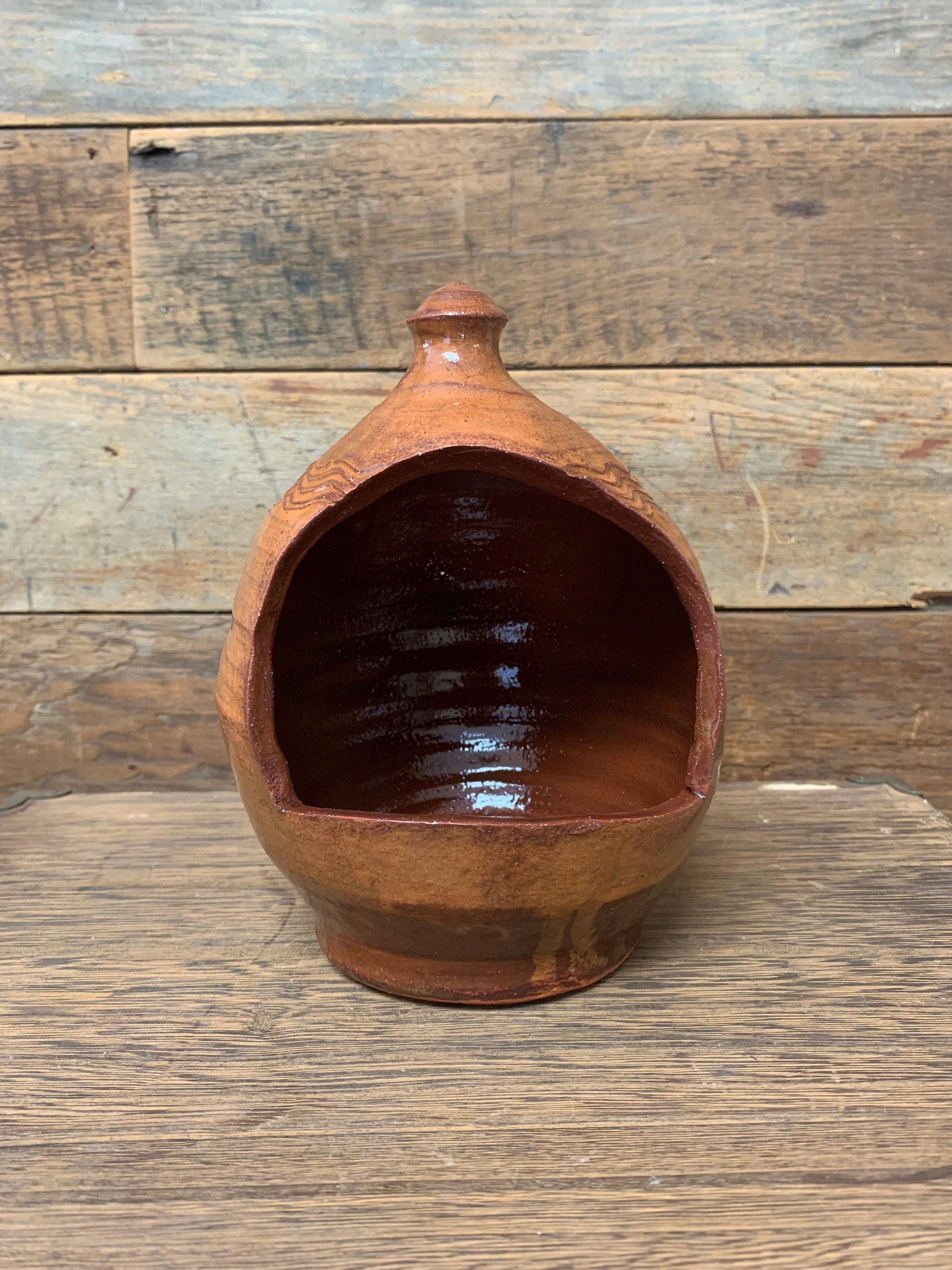Handmade Pottery Red Clay Salt Cellar, Amber Glaze - Etsy