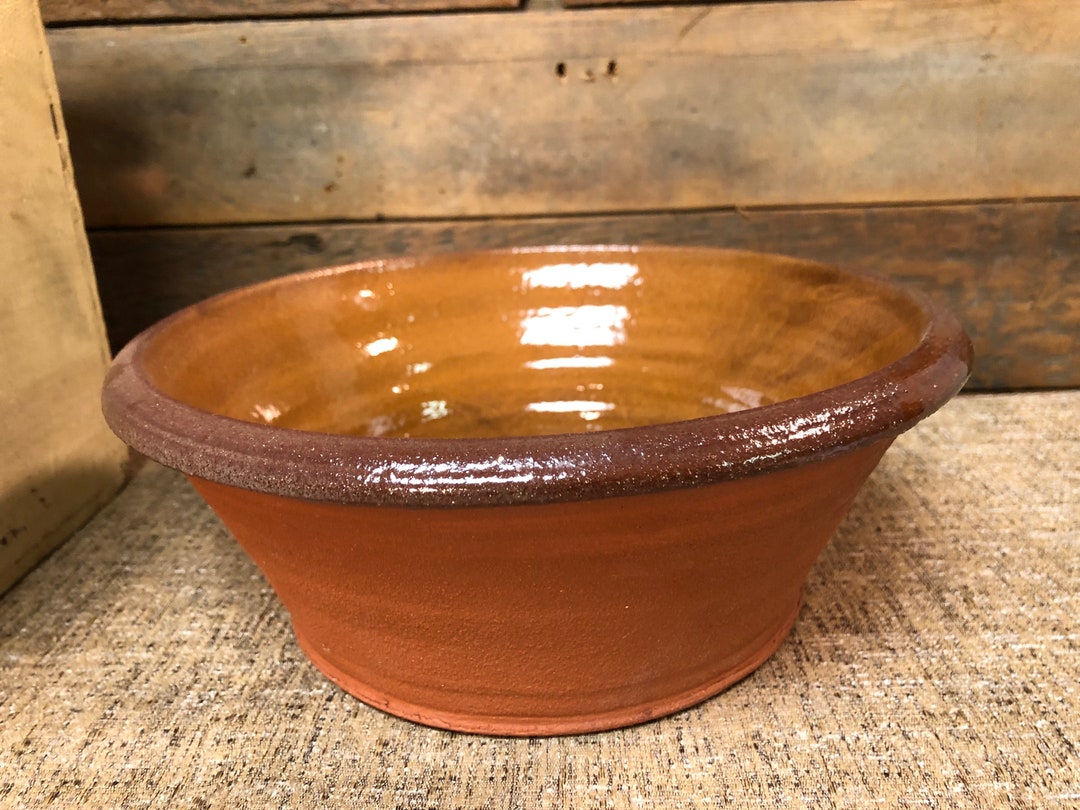 Handmade Pottery Redware Bowl Milk Pan Pancheon - Etsy