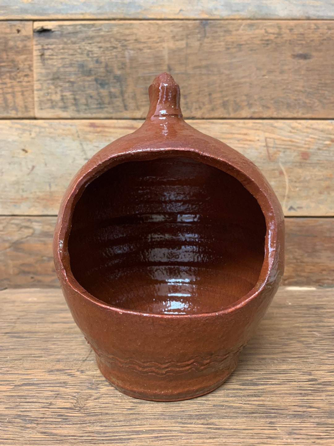 Handmade Pottery Red Clay Salt Cellar, Amber Glaze - Etsy