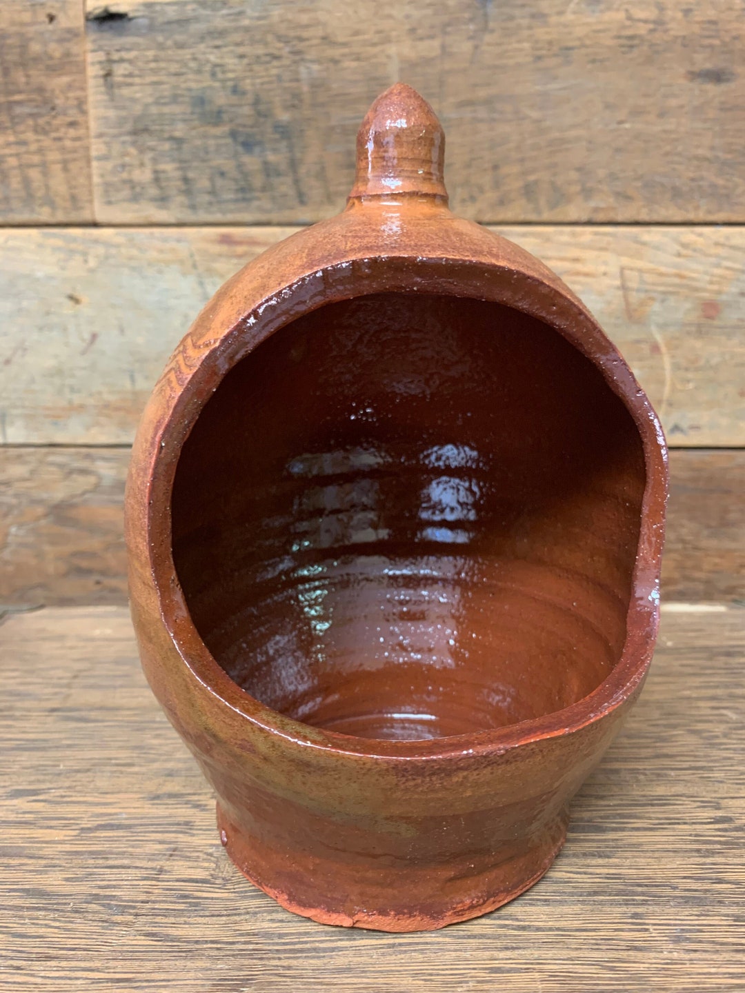 Handmade Pottery Red Clay Salt Cellar, Amber Glaze - Etsy
