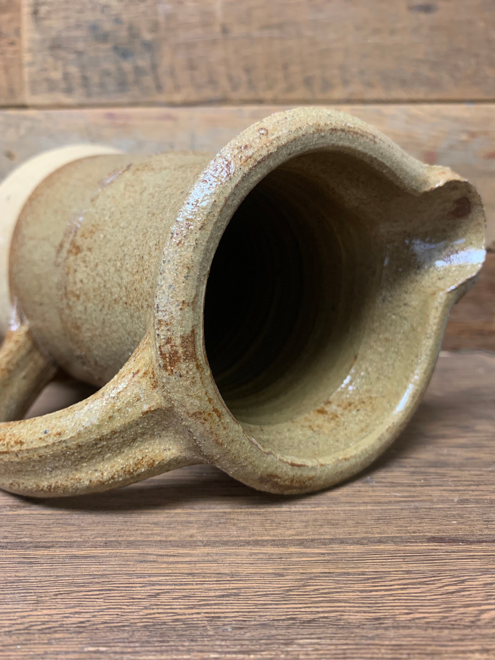 Handmade Stoneware Pitcher in Ash Glaze - Etsy