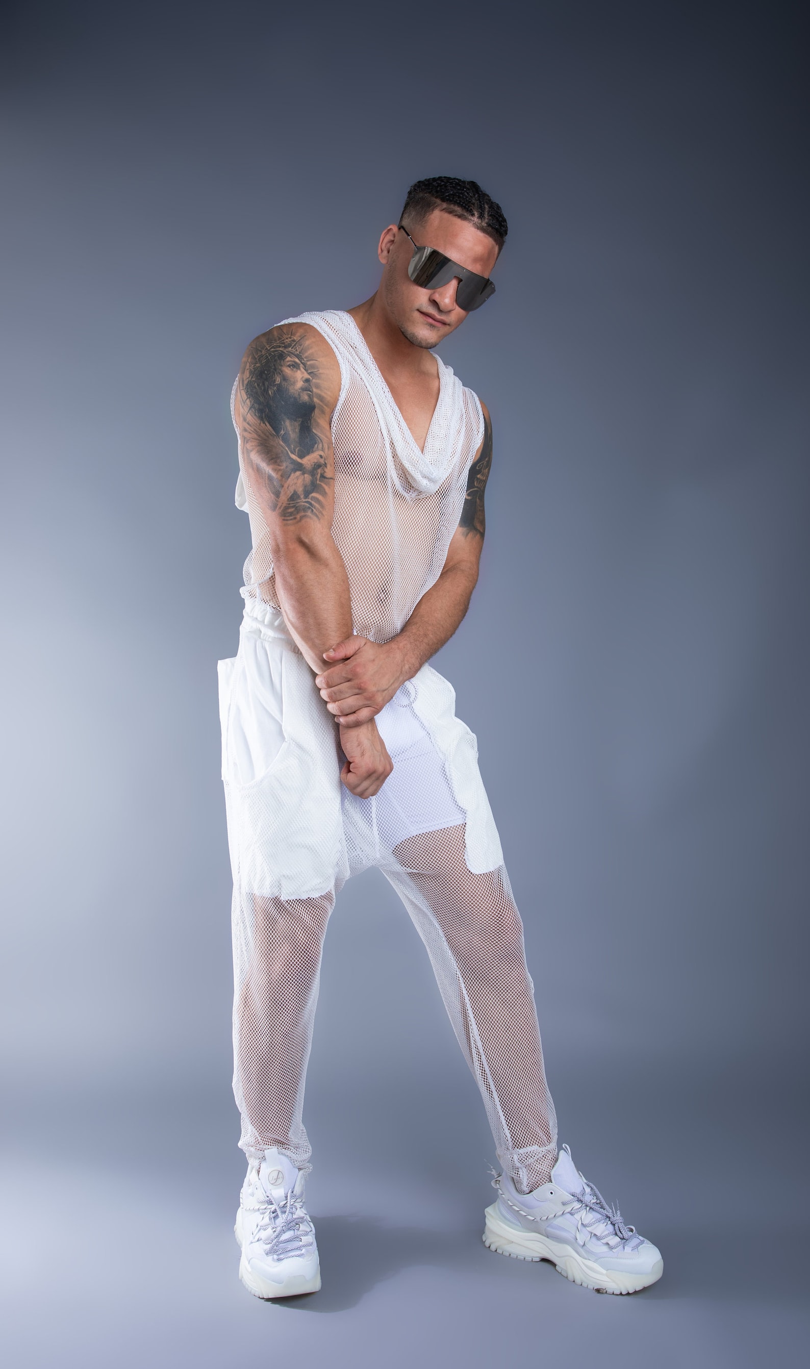 White FISHNET SET Mesh Jumpsuit Mens Womens Gender Fluid - Etsy