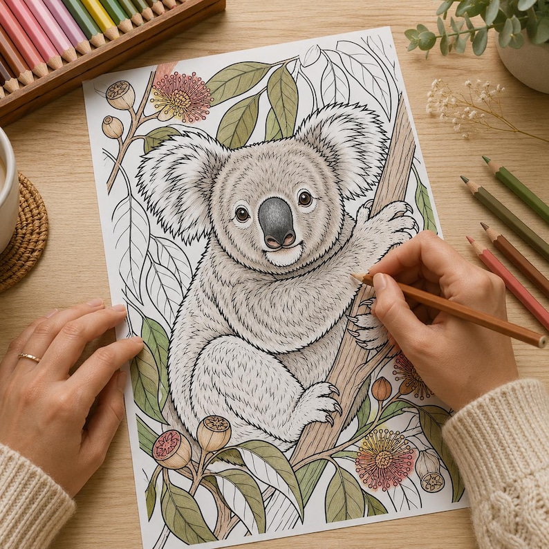 Floral Animal Coloring Book | 36 Botanical Wildlife Pages (digital ...