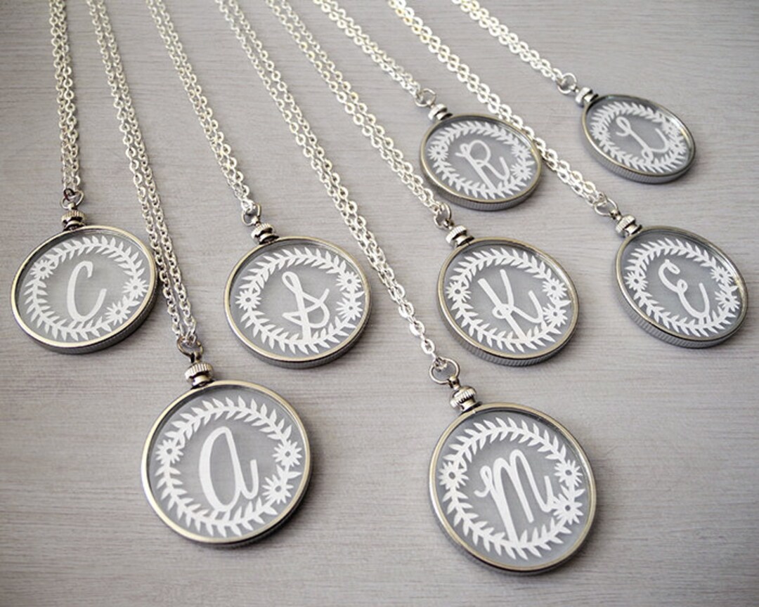 Buy Initial Monogram Necklaces Original Handcut Paper in Glass Pendants ...