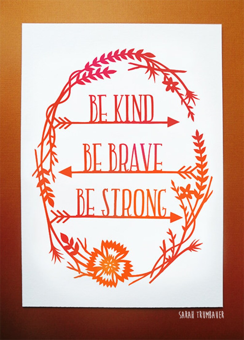 Be Brave Print of Original Papercut Illustration 5x7 - Etsy