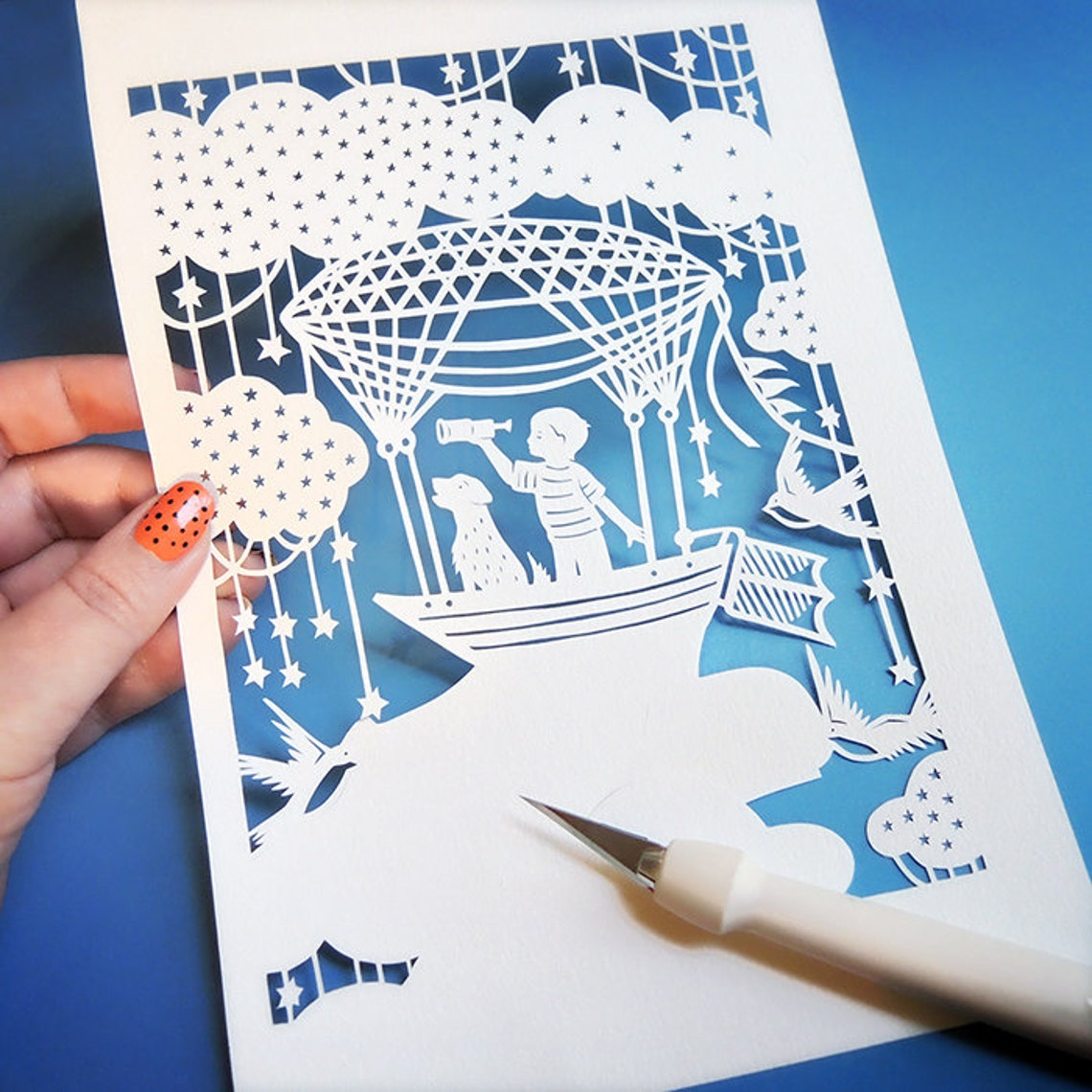 Personalized Papercut Star Explorer 5x7 Paper Cut - Etsy
