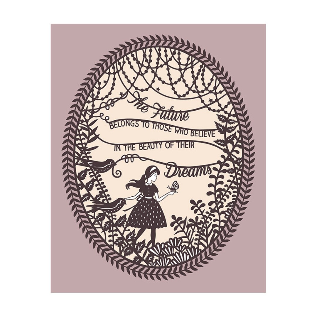 Inspirational Quote - Beauty of Dreams - 5x7 Print of Original Papercut ...