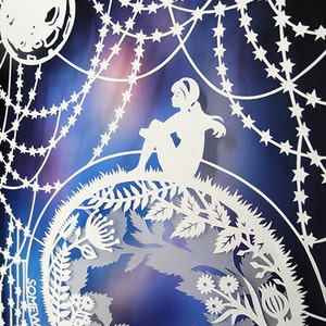 5x7 Print - Cosmos - Original Papercut Illustration - Space and Stars ...